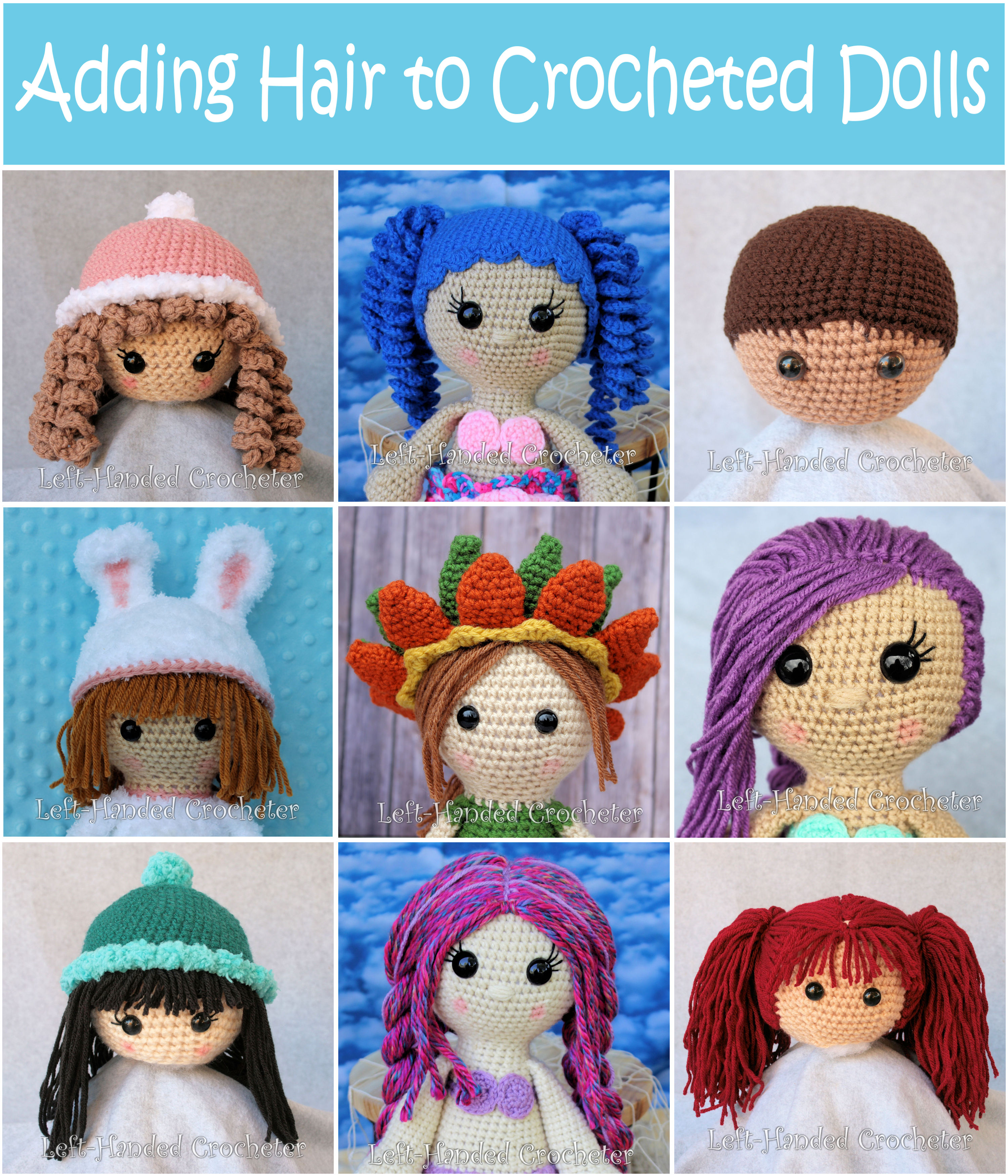 Putting Hair on Crocheted Dolls