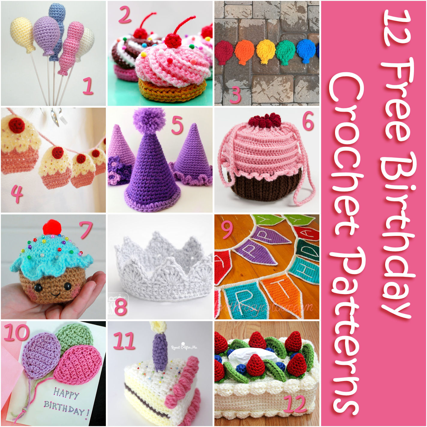 12 Free Birthday Crochet Patterns